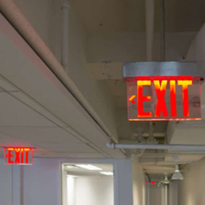 Exit Sign in Hallway | Lighting Solutions